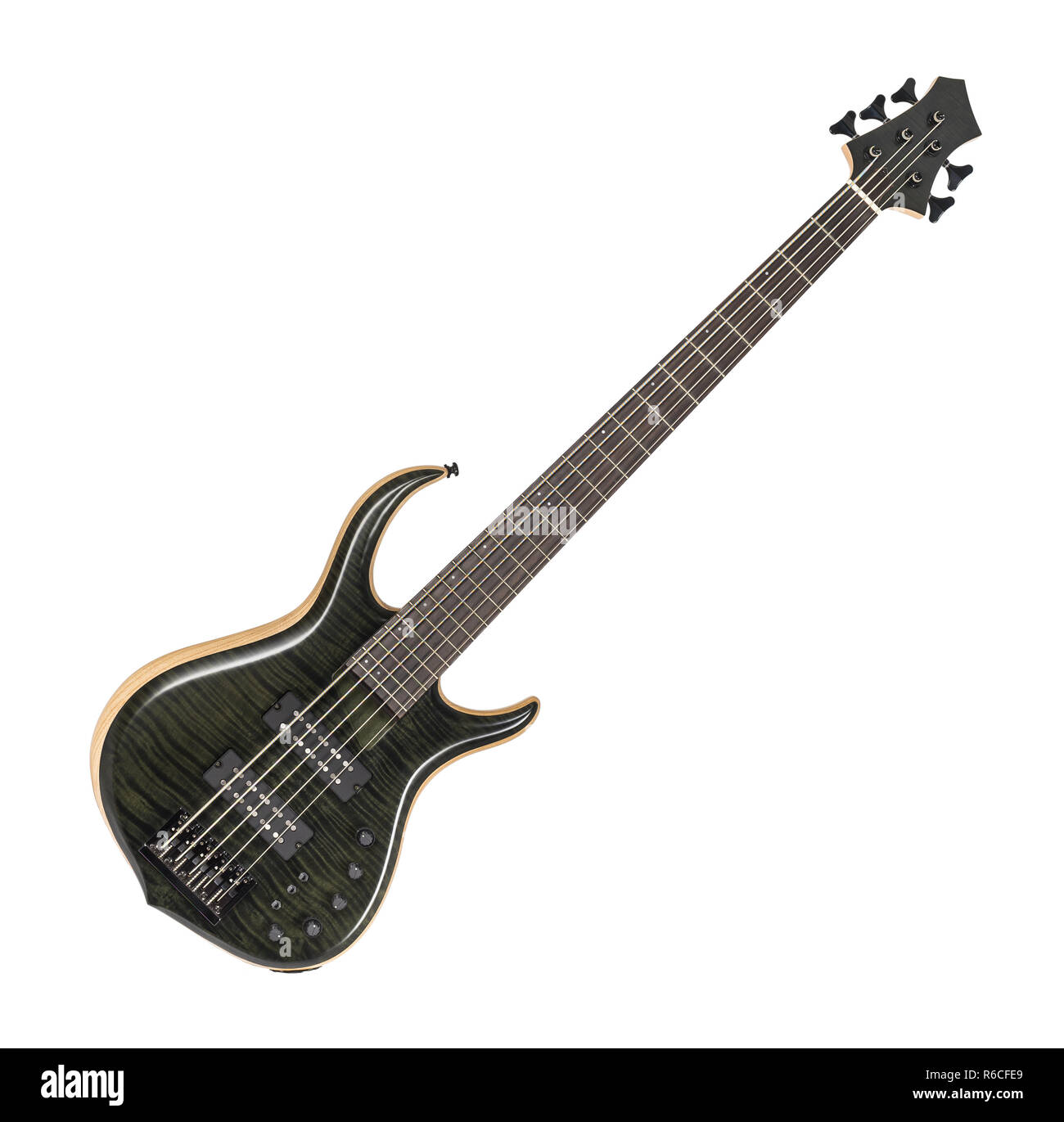 Electric Bass Guitar Isolated on White Background Stock Photo - Alamy