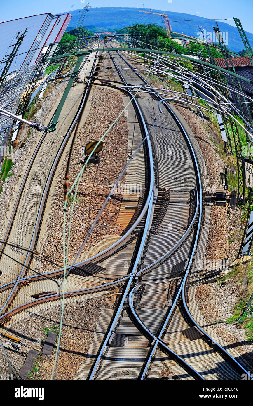 Rails In Germany Stock Photo - Alamy