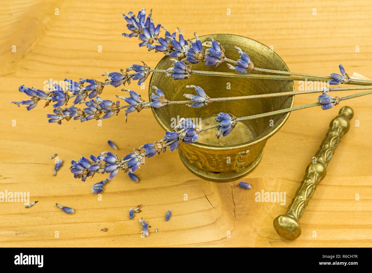 Lavender With Mortar Stock Photo - Alamy