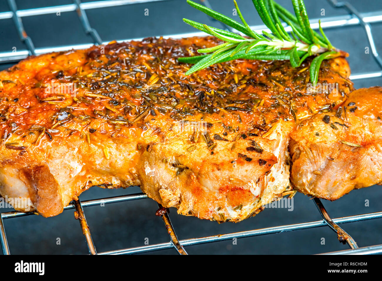 Roasted Pork Neck On Barbecue Stock Photo - Alamy