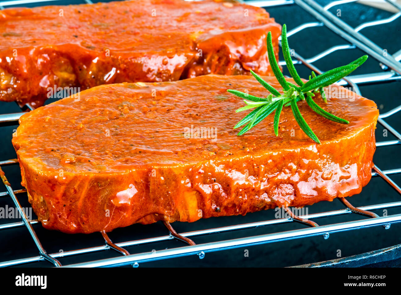 Marinated Meat For Barbecue Stock Photo - Alamy