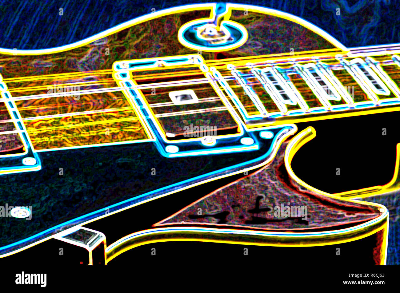 E-Guitar With Shiny Contours Stock Photo - Alamy