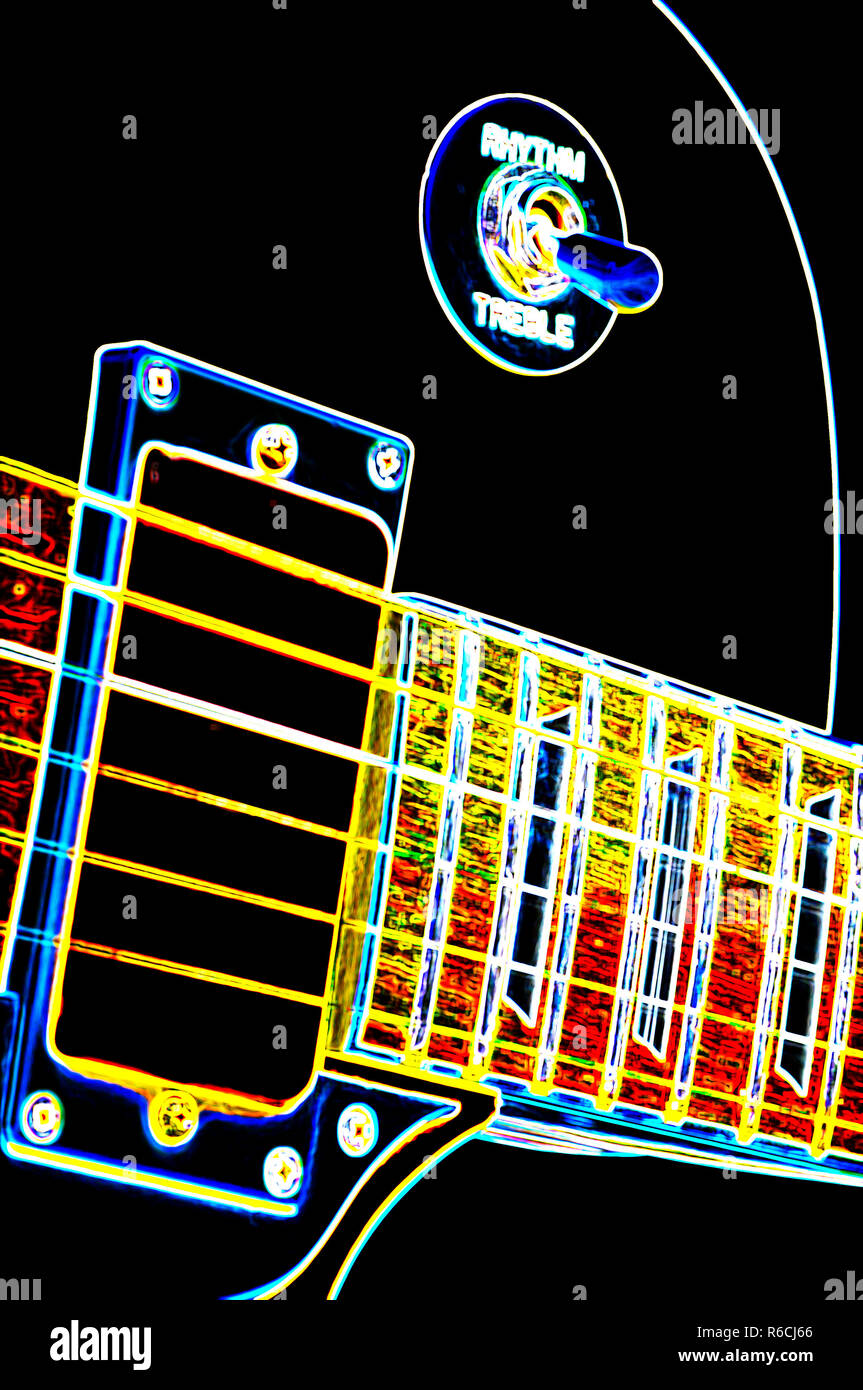 E-Guitar With Shiny Contours Stock Photo - Alamy
