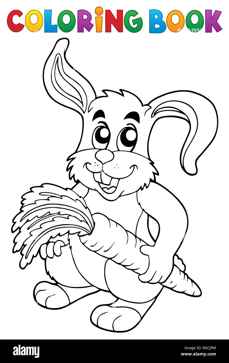 Coloring book rabbit theme 5 Stock Photo - Alamy