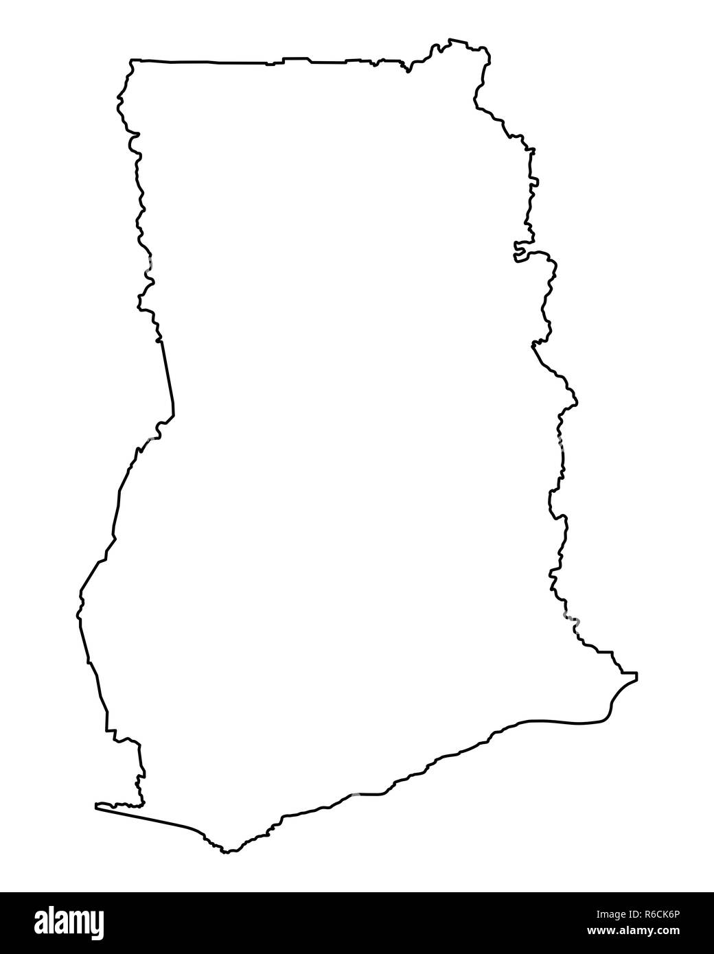 Labeled physical map of ghana