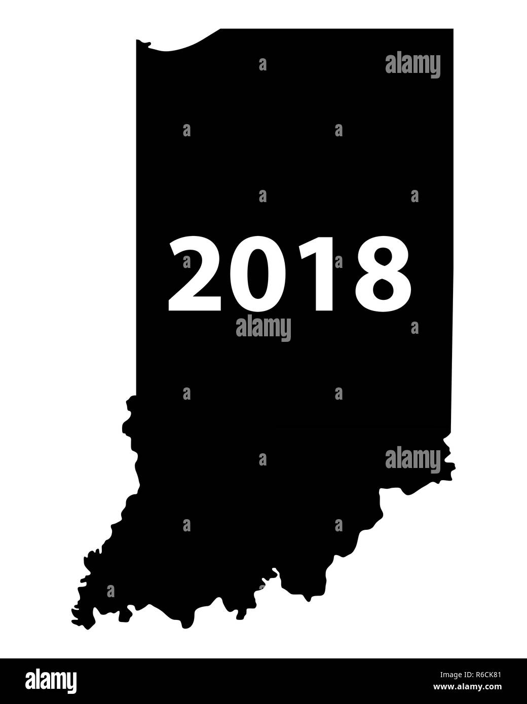 Map of indiana Black and White Stock Photos & Images - Alamy