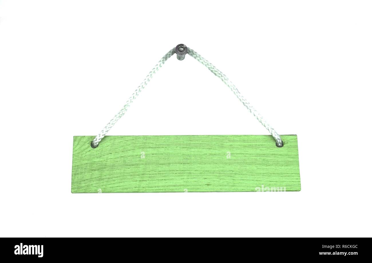 green wooden board with rope Stock Photo - Alamy