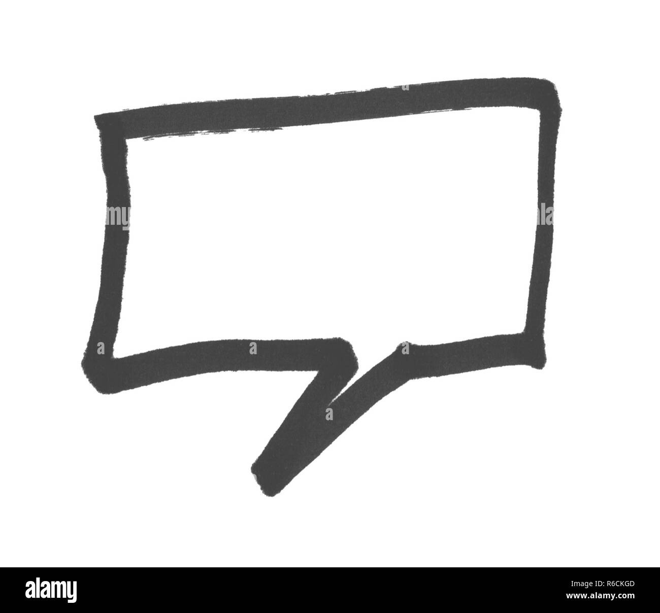 painted sketch: speech bubble black Stock Photo - Alamy