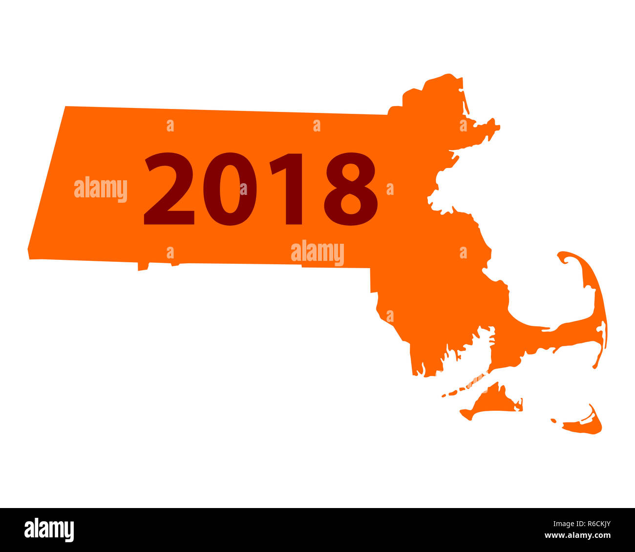 Orange massachusetts map Cut Out Stock Images & Pictures - Alamy