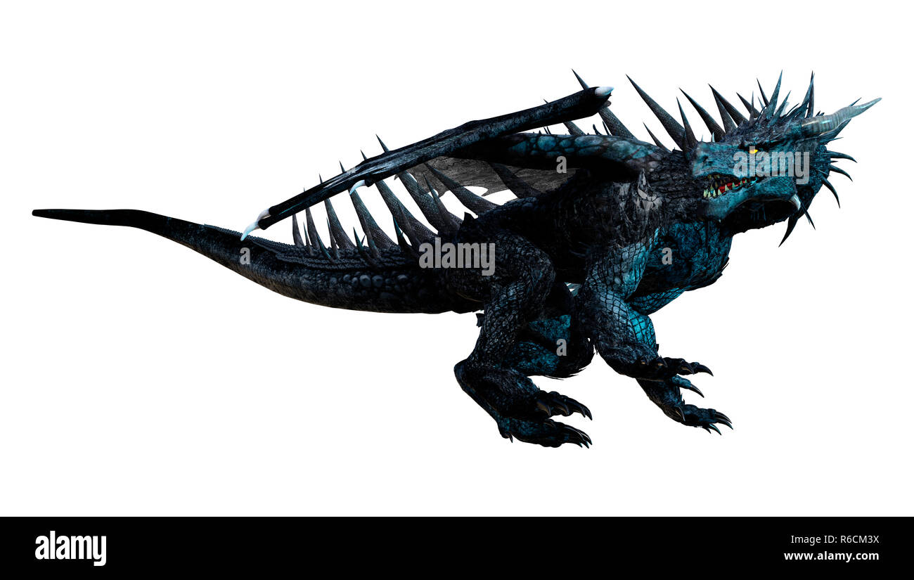 3D Rendering Fantasy Dragon on White Stock Photo - Alamy