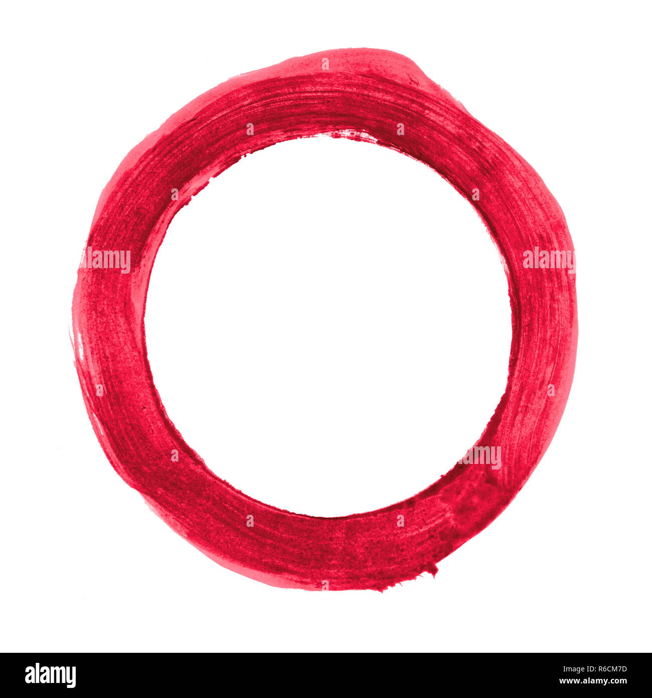 red unevenly painted circle Stock Photo - Alamy