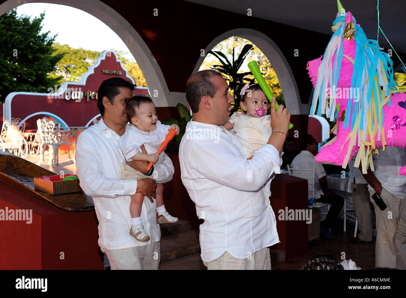 MERIDA, YUC/MEXICO: NOV 13, 2017: "Piñata" game at the baptism party of ...