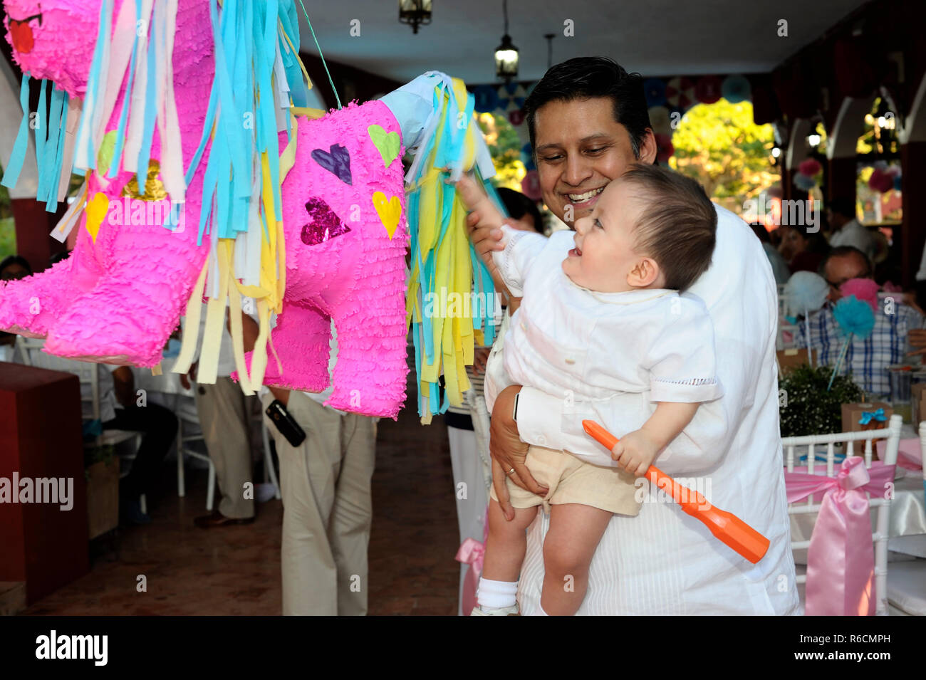 MERIDA, YUC/MEXICO: NOV 13, 2017: "Piñata" game at the baptism party of ...