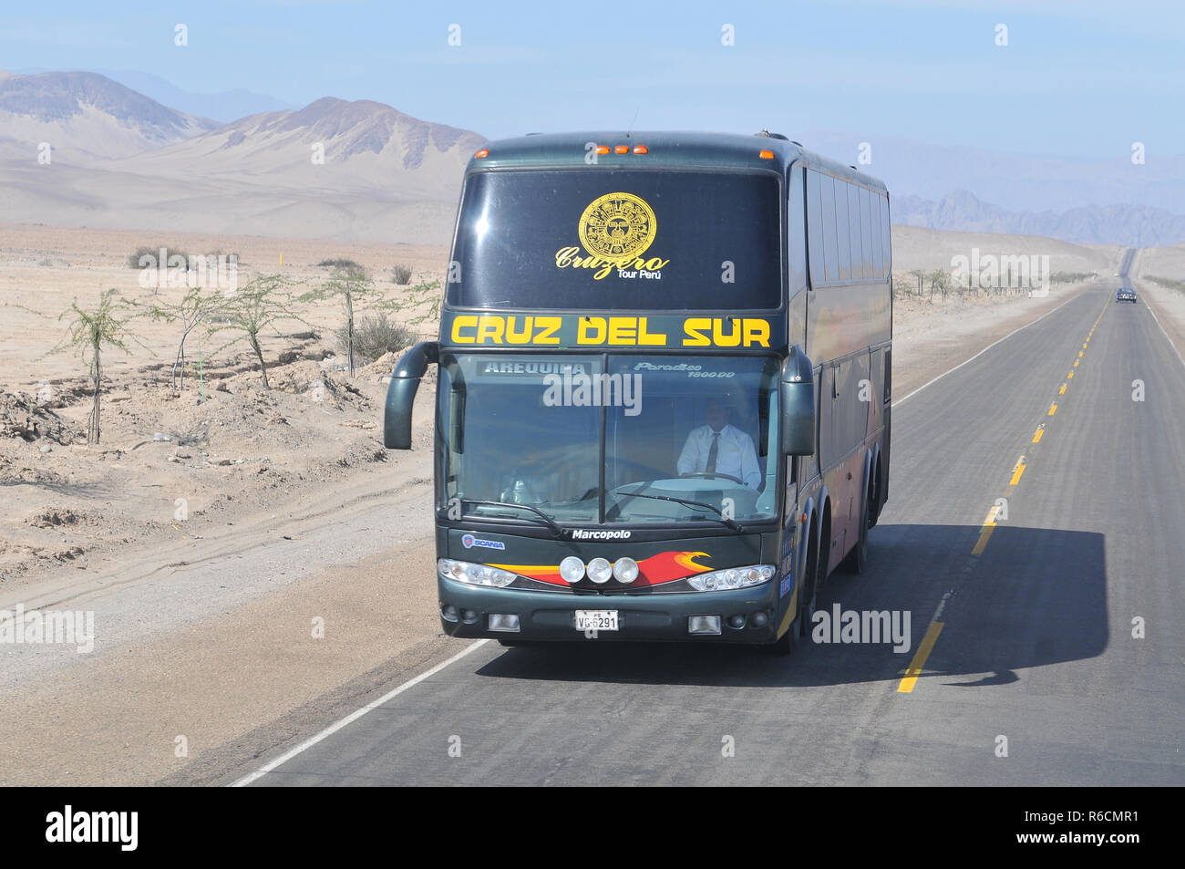 Peru, The Pan American Highway, Bus Stock Photo - Alamy