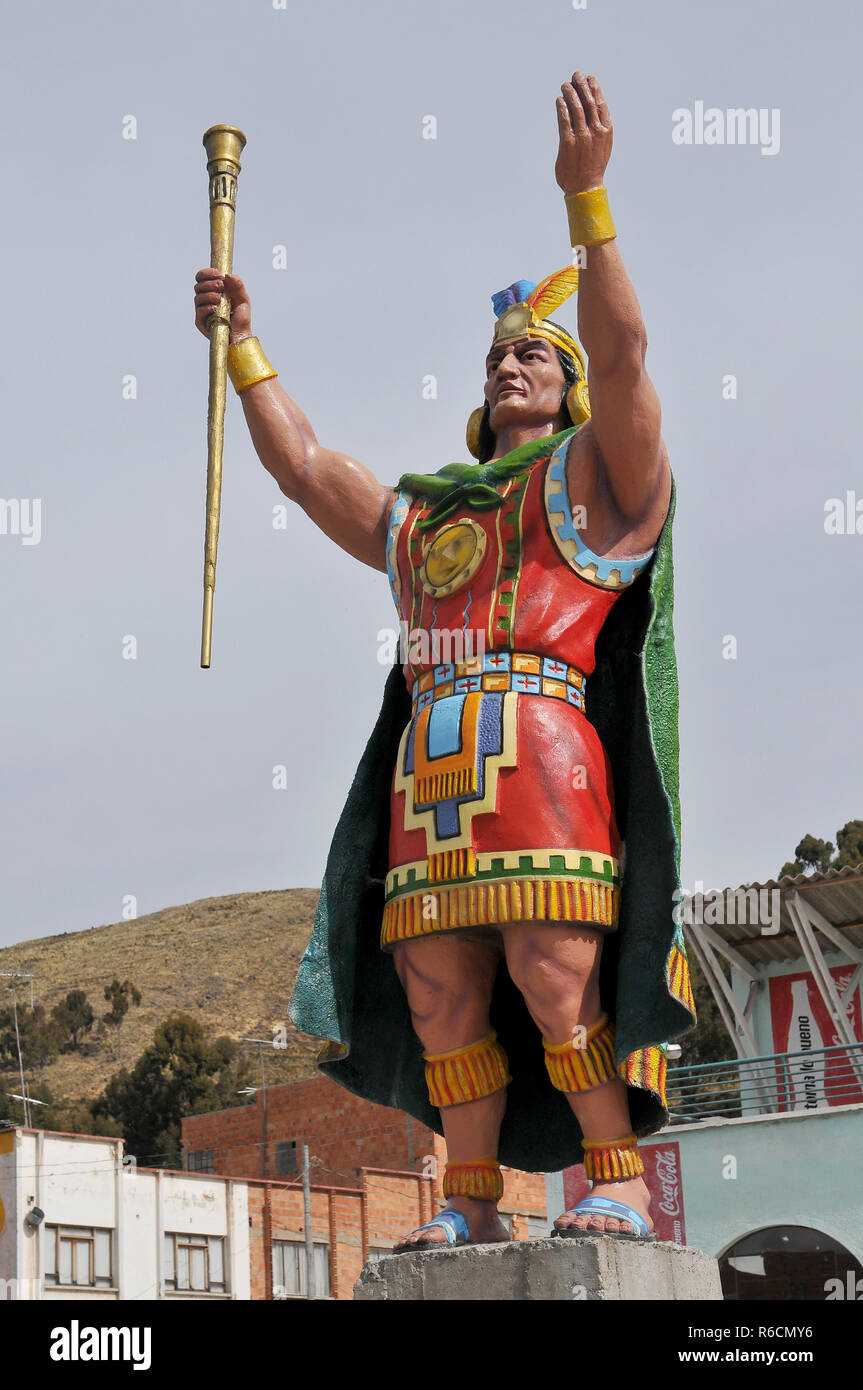 Bolivia, Inca Statue Monument Stock Photo - Alamy