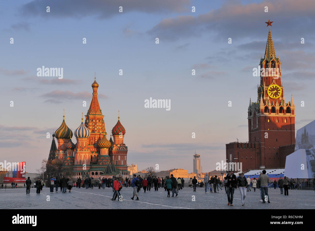 Russia, Moscow, Kremlin And Saint Basil'S Cathedral, Red Square Stock ...