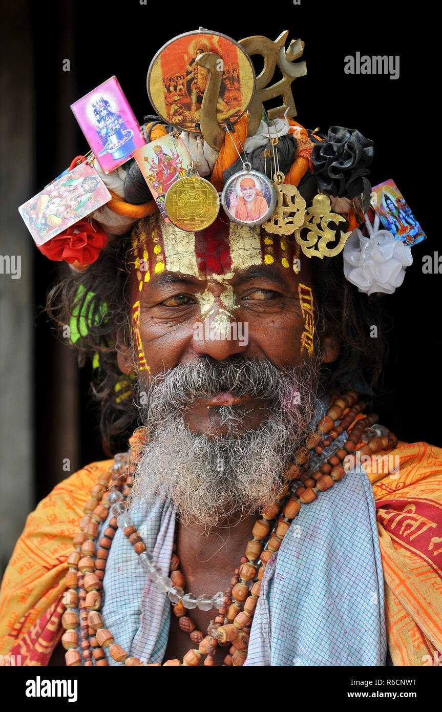 Nepal, Kathmandu, Sadhu Holy Man In Pashupatinath Temple Stock Photo ...