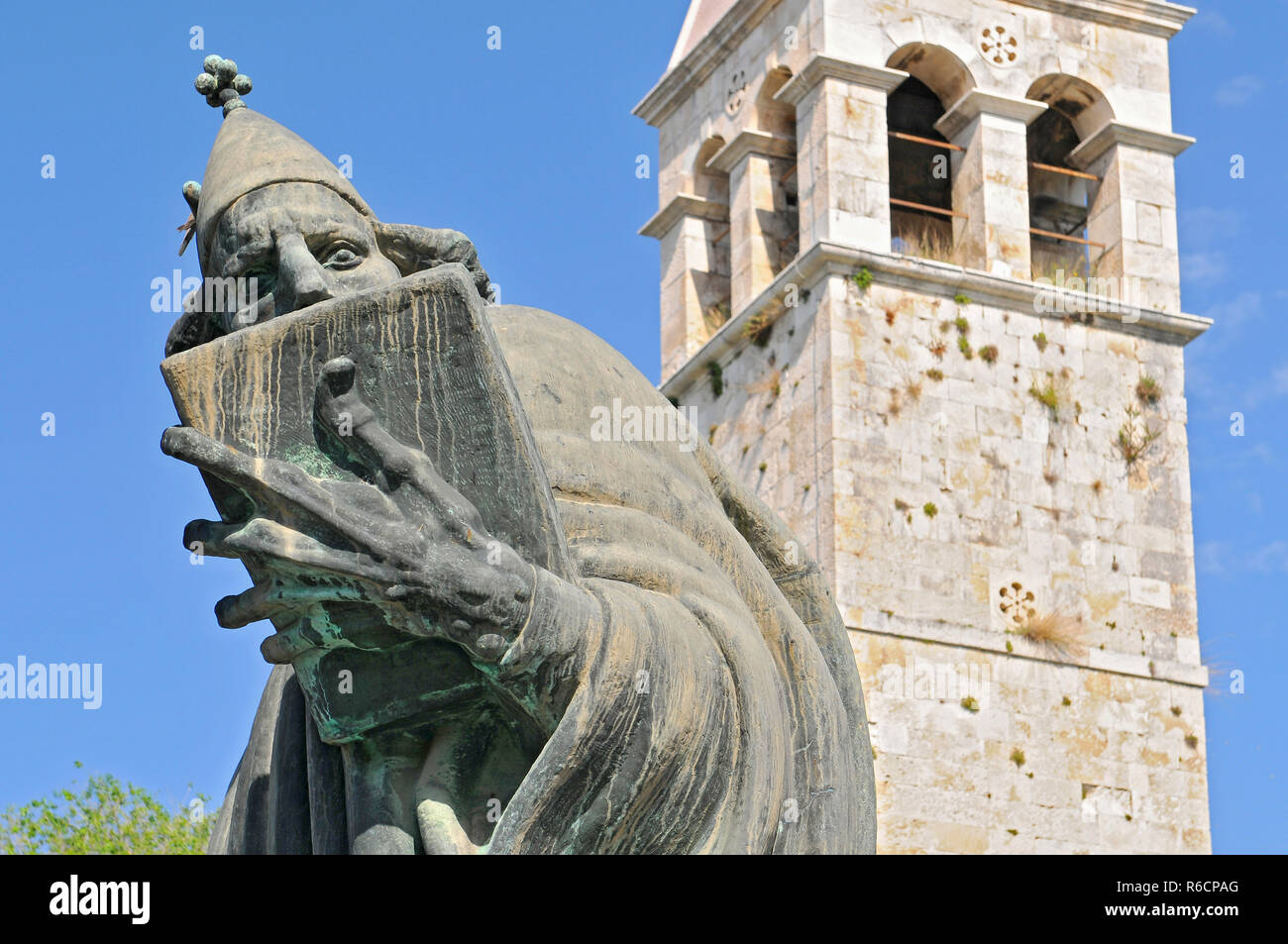 Croatia, Split, Statue Of Bishop Gregory Of Nin And Bell Tower, Split ...