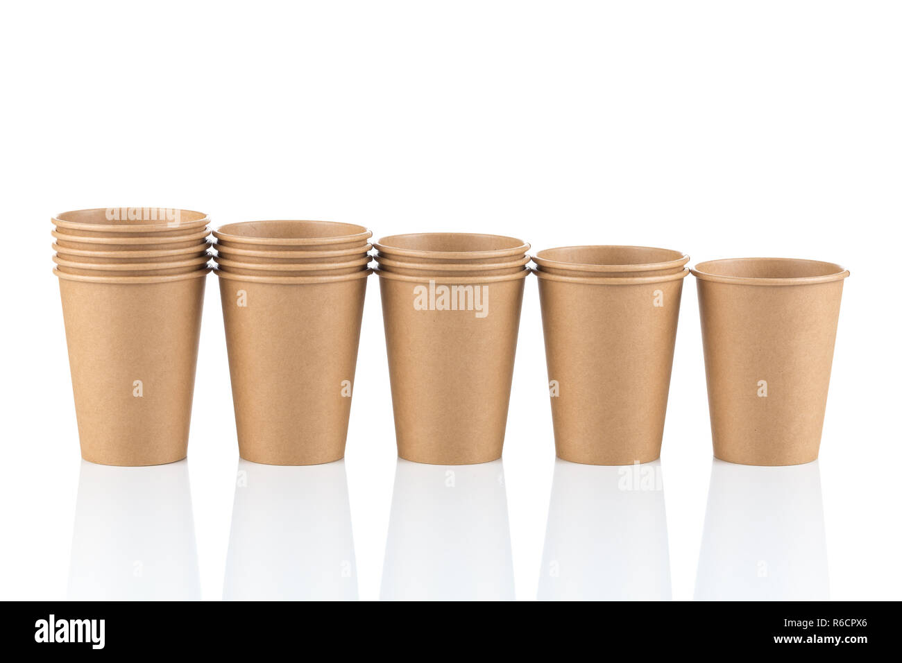 Empty Paper cups background Stock Photo - Alamy