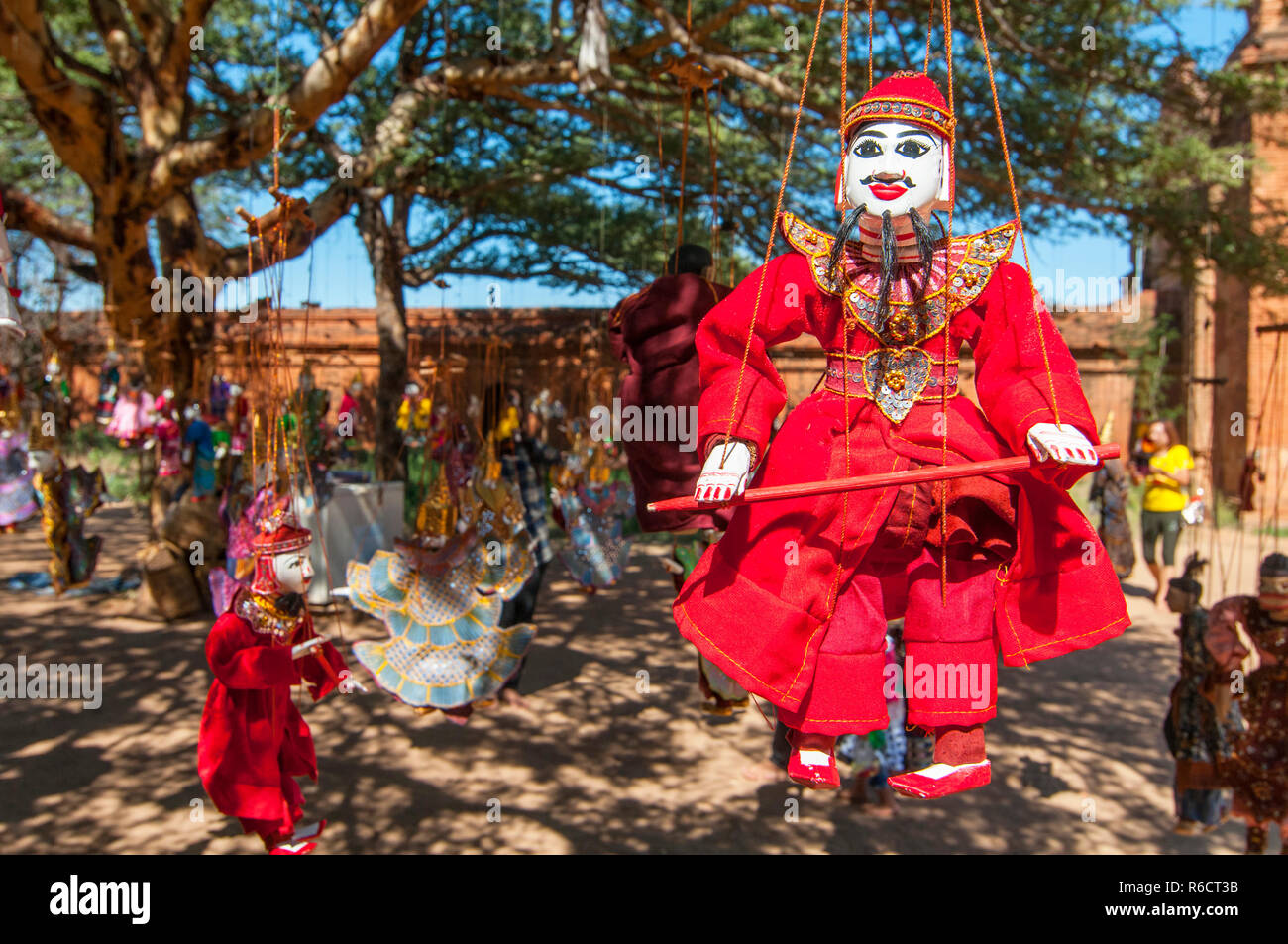 Traditional Handicraft Puppets Are Sold In A Market At Bagan Myanmar ...