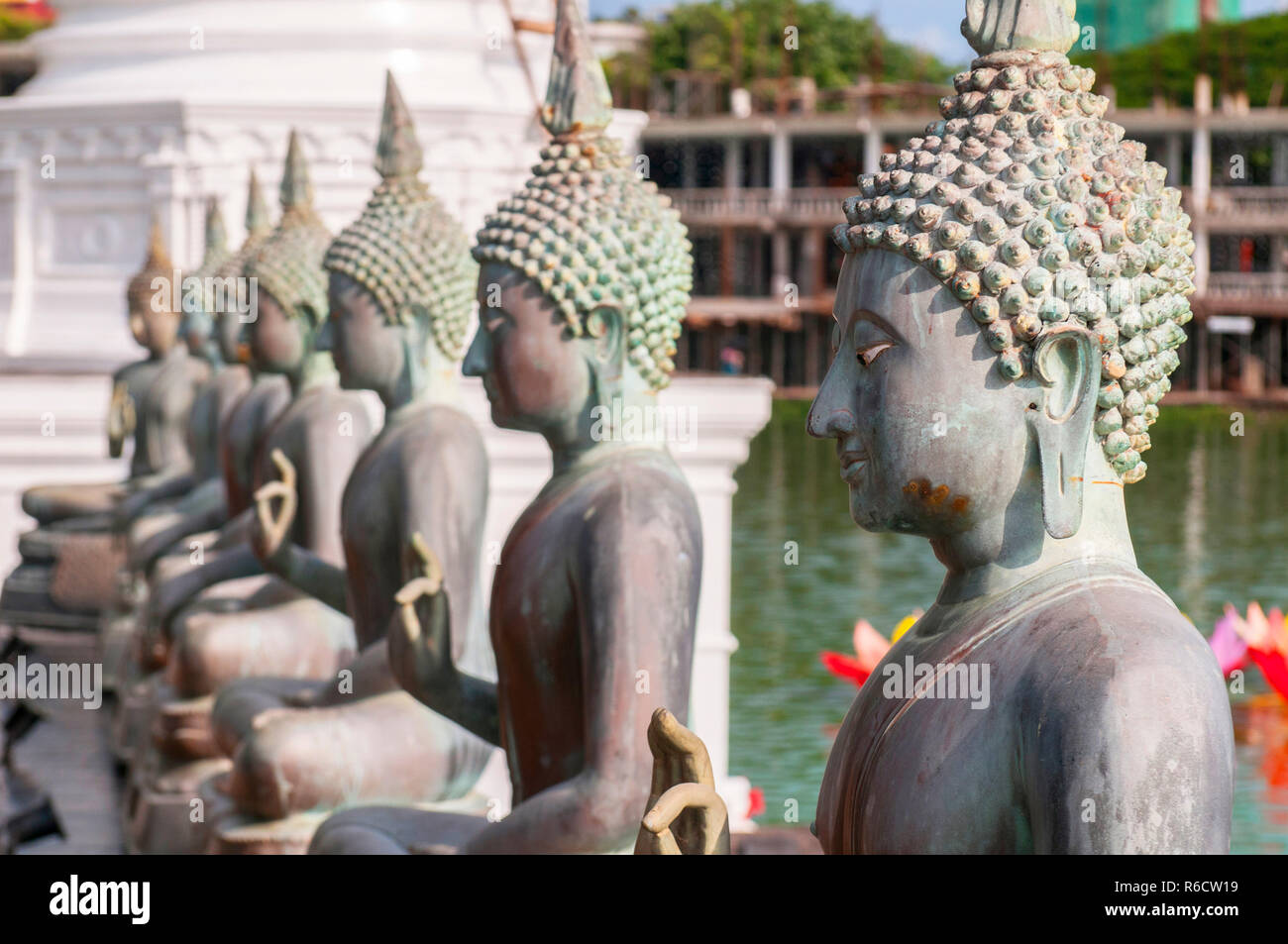 Famous Sitting Buddha Statues And Stupa In The Seema Malaka Temple In ...