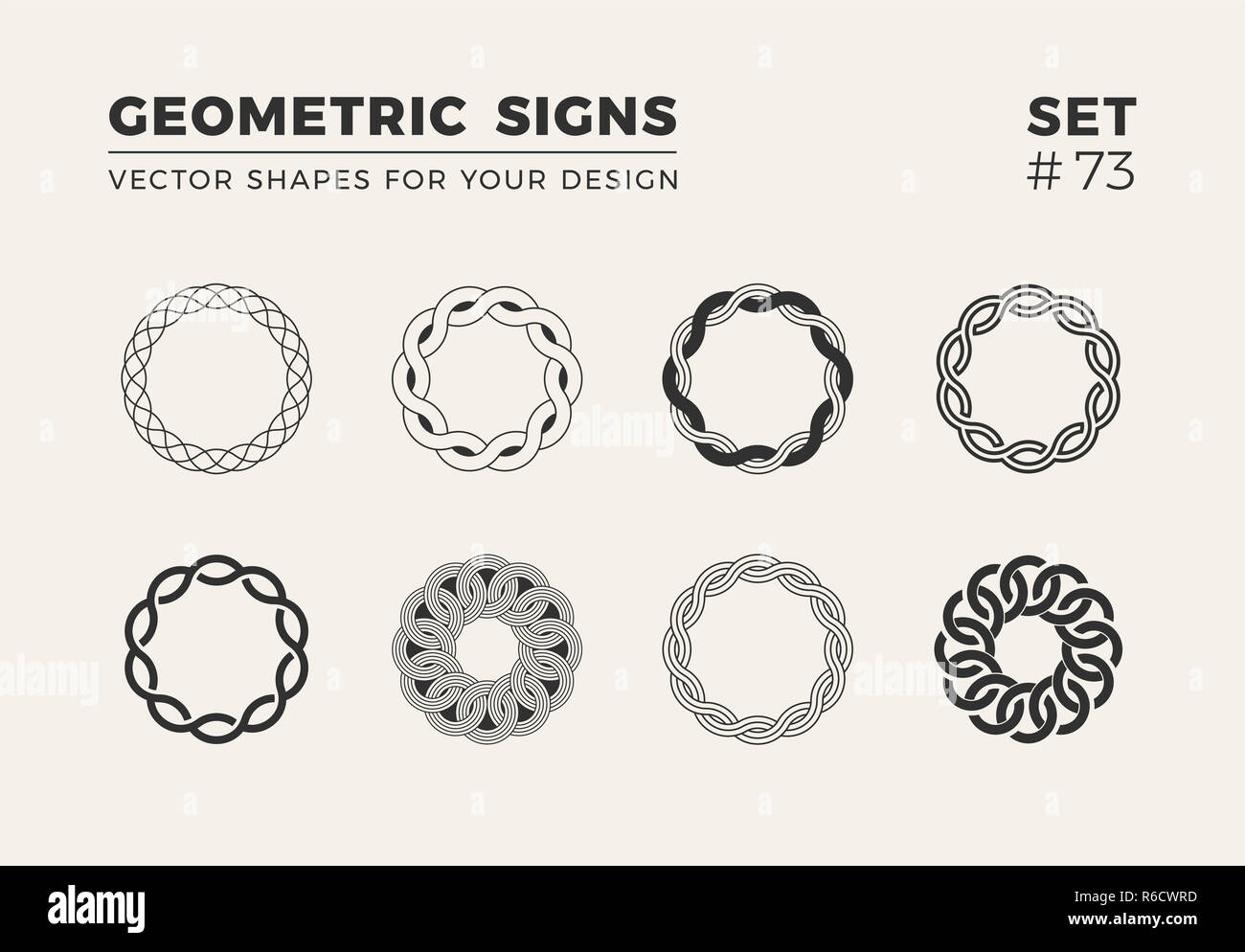 Set of eight minimalistic trendy shapes. Stylish vector logo emblems ...