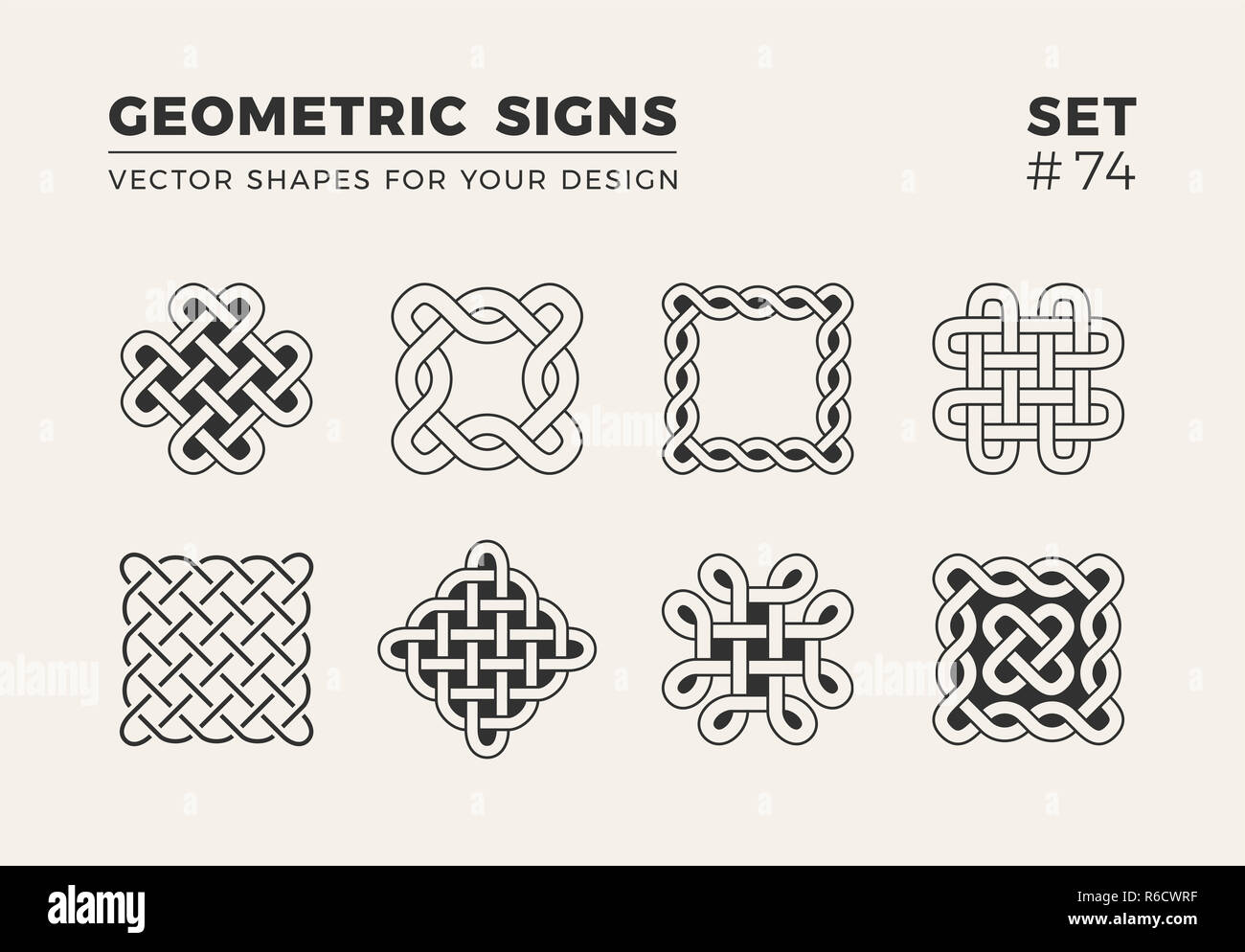 Set of eight minimalistic trendy shapes. Stylish vector logo emblems ...