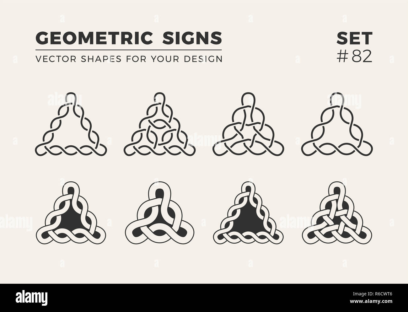 Set of eight minimalistic trendy shapes. Stylish vector logo emblems ...