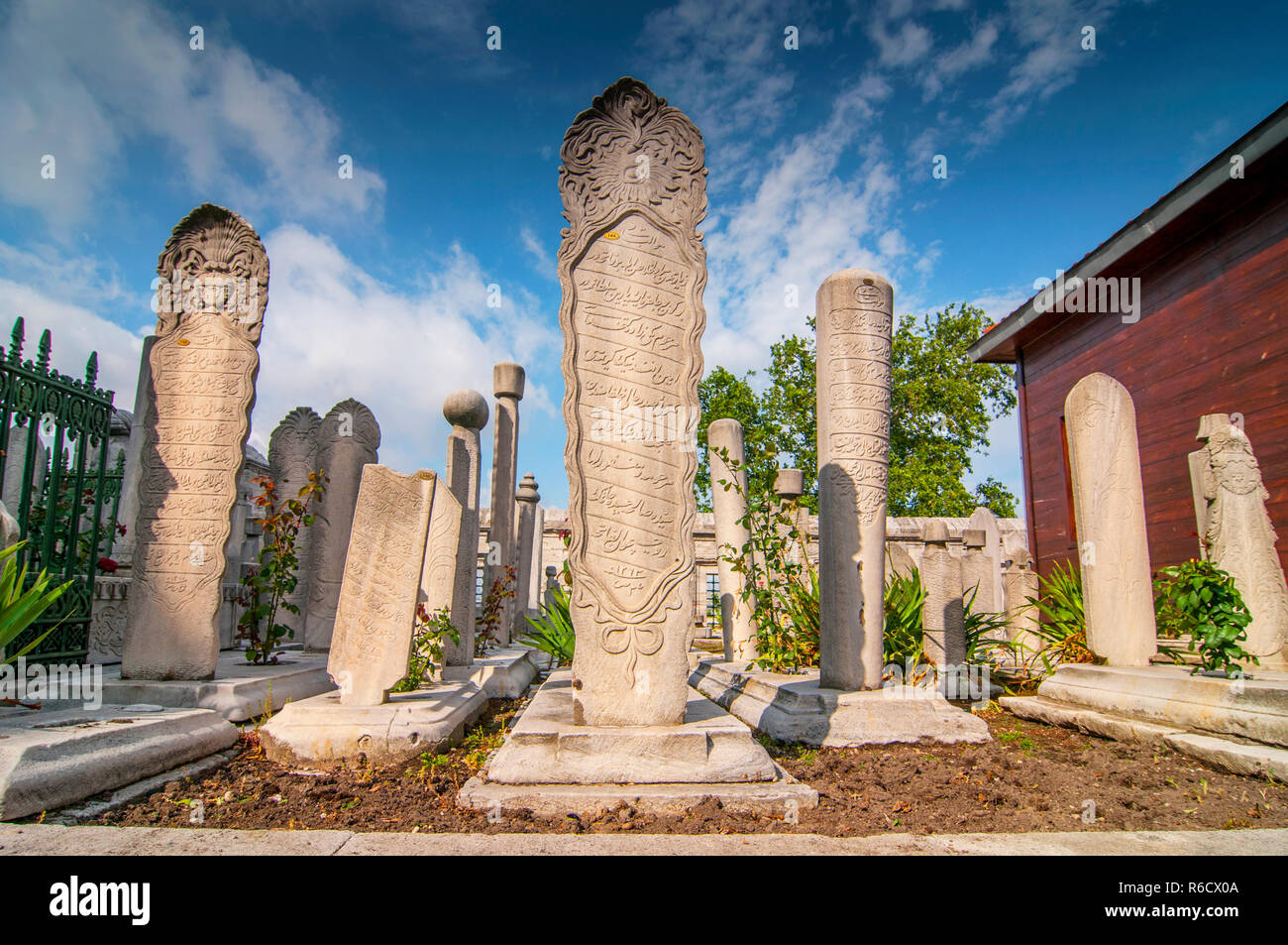 Gravestones In The Graveyard Of Suleymaniye Mosque, Istanbul, Turkey ...