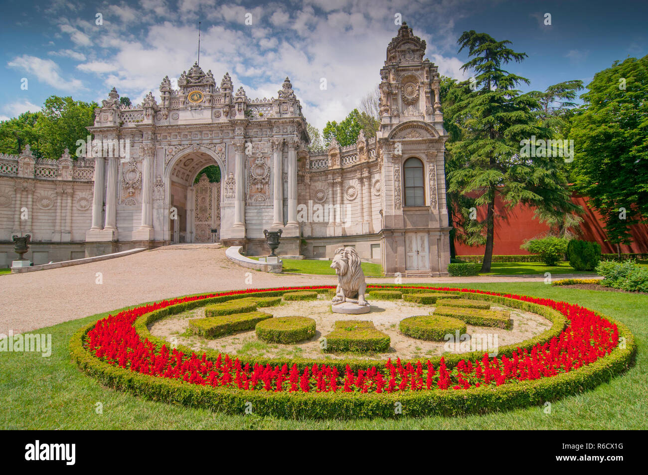 Stone Lioness In The Garden Of Dolmabahce Palace (Dolmabahce Sarayi ...
