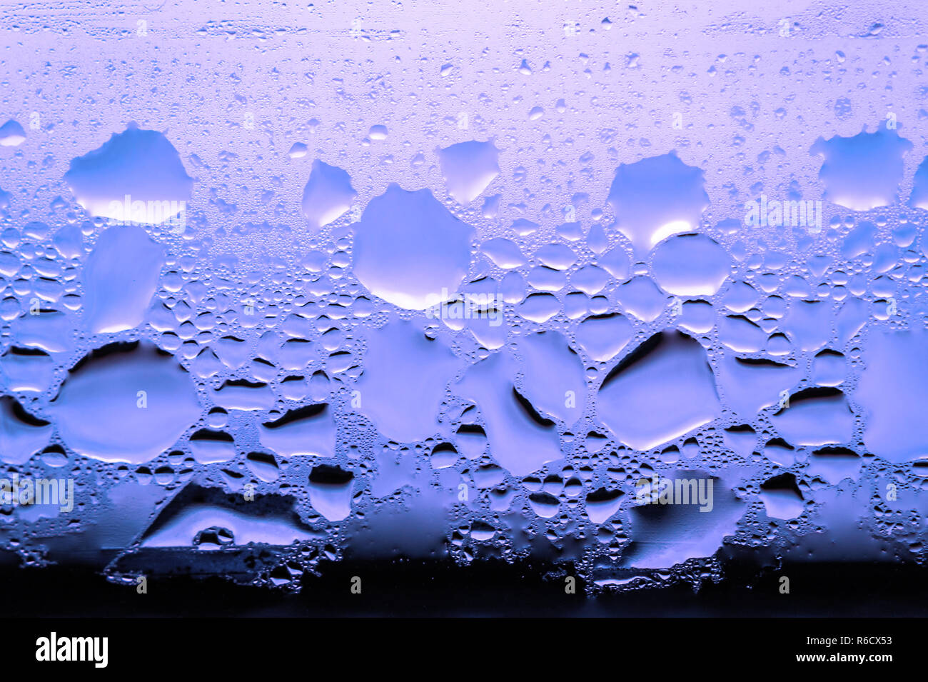 Condensation, Vapor, Rain, Water Drops Of Various Sizes On A Glass ...