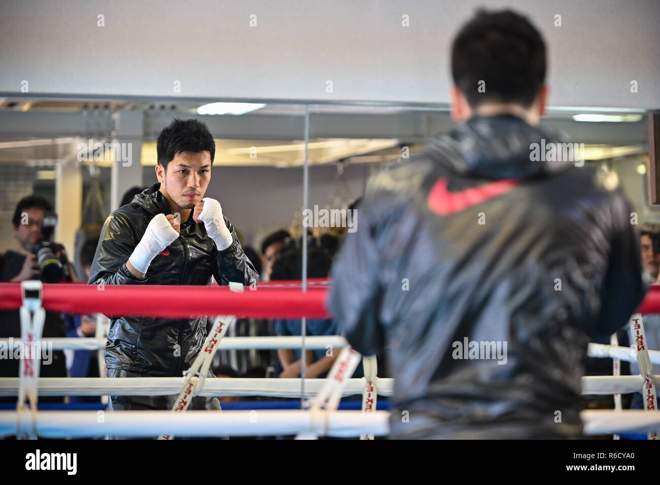 Ryota Murata of Japan trains during a media workout at Teiken Boxing ...