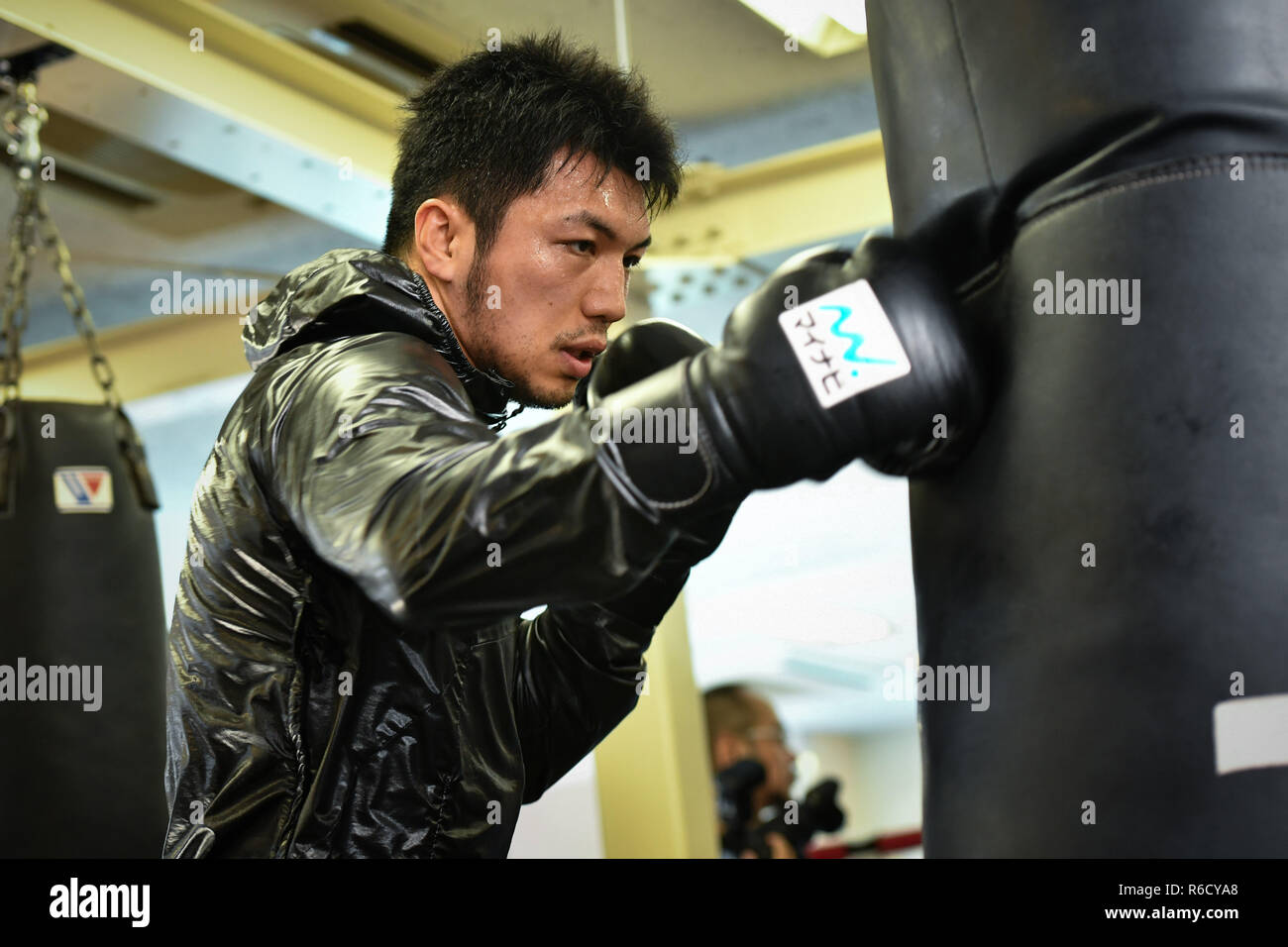 Ryota Murata of Japan trains during a media workout at Teiken Boxing ...