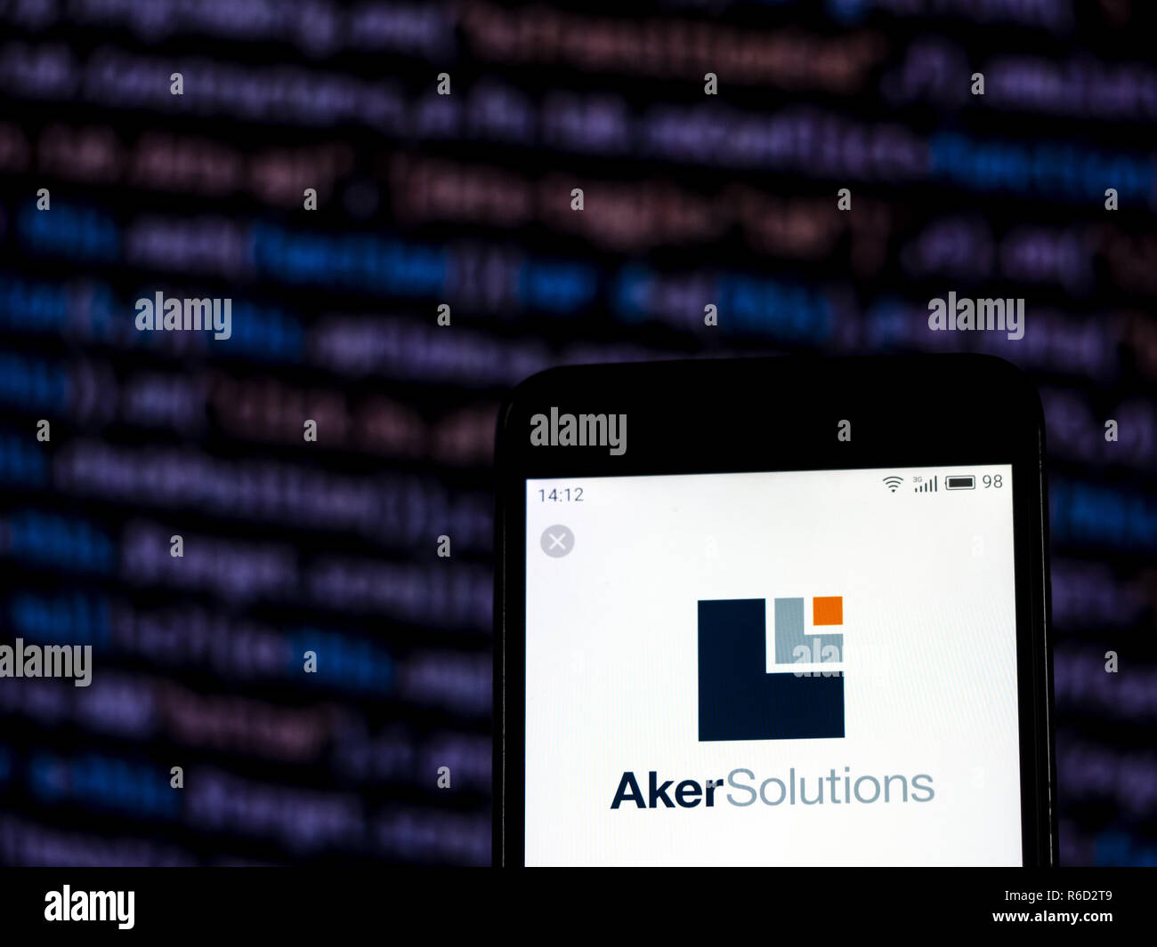 Kiev, Ukraine. 4th Dec, 2018. Aker Solutions Engineering company logo ...