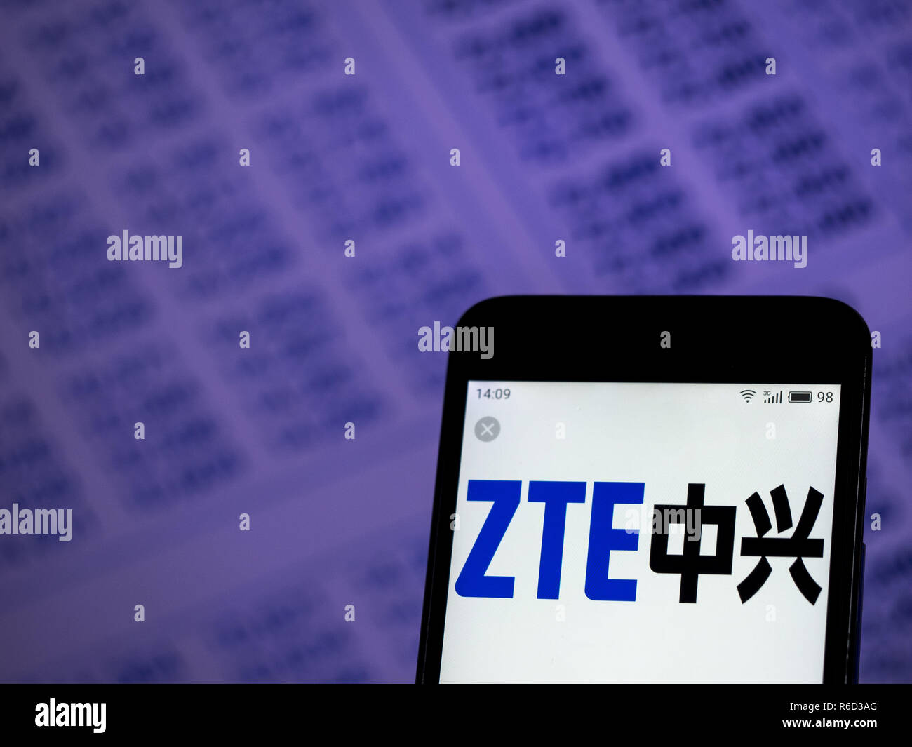 Kiev, Ukraine. 4th Dec, 2018. ZTE Telecommunications equipment company ...