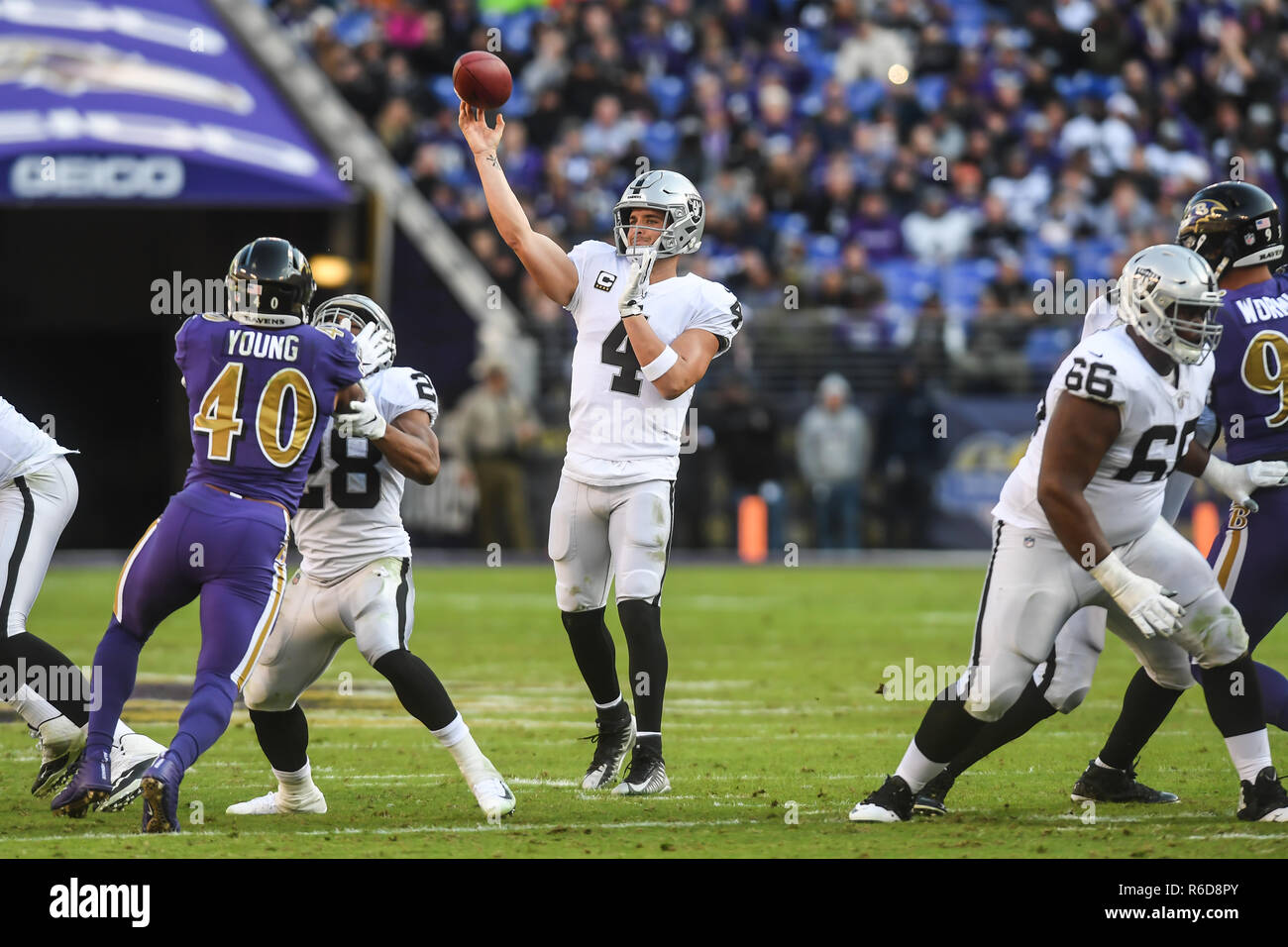 Baltimore, Maryland, USA. 26th Jan, 2016. Quarterback DEREK CARR (4 ...