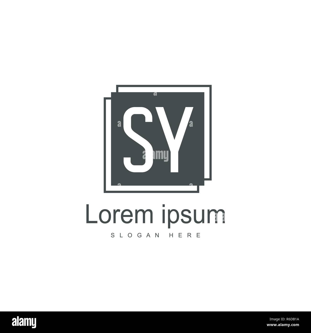 Initial letter SY Logo Template. Minimalist letter logo design Stock ...