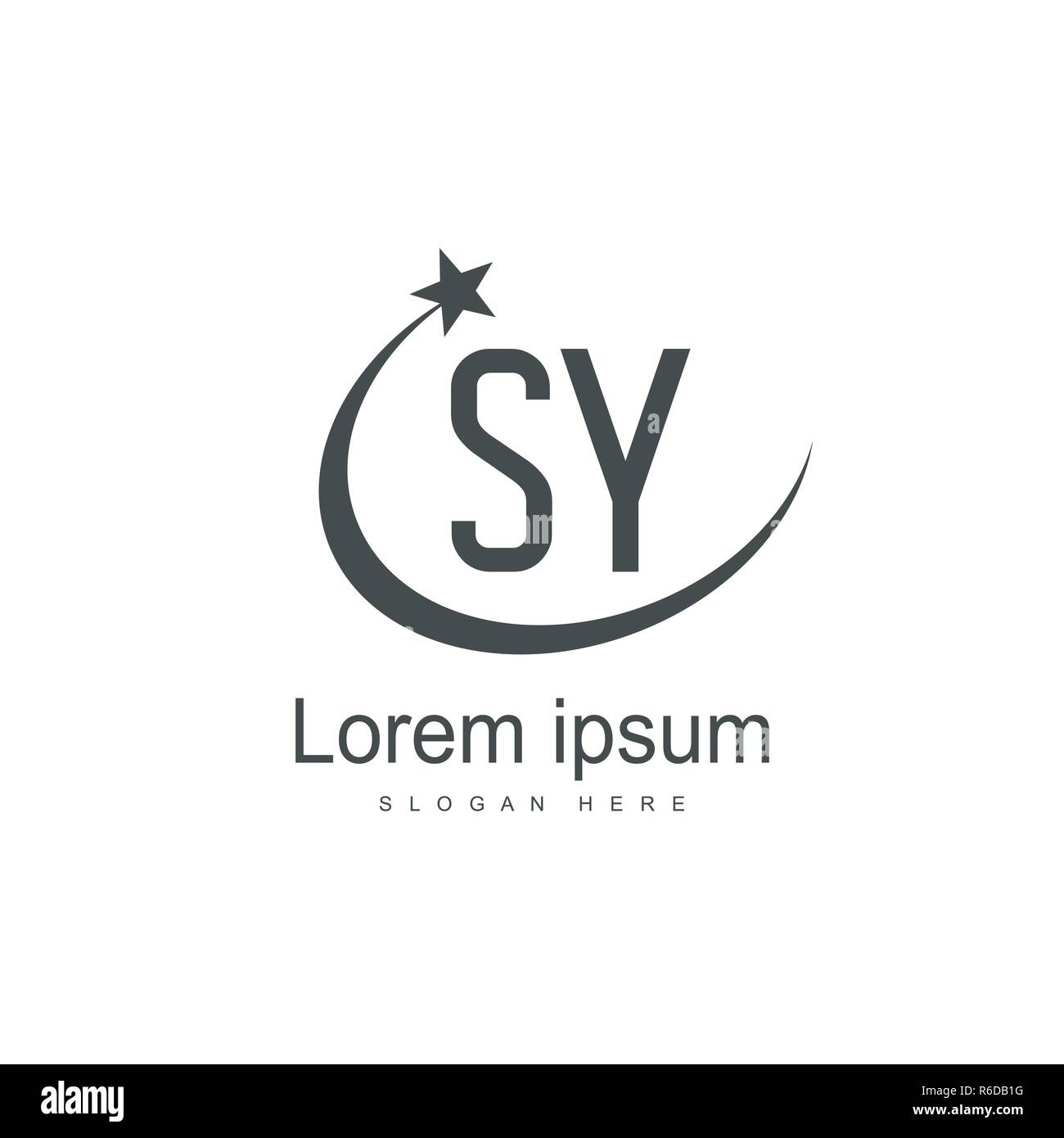 Initial letter SY Logo Template. Minimalist letter logo design Stock ...