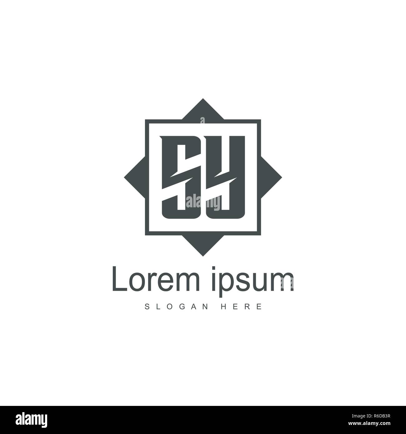 Initial letter SY Logo Template. Minimalist letter logo design Stock ...