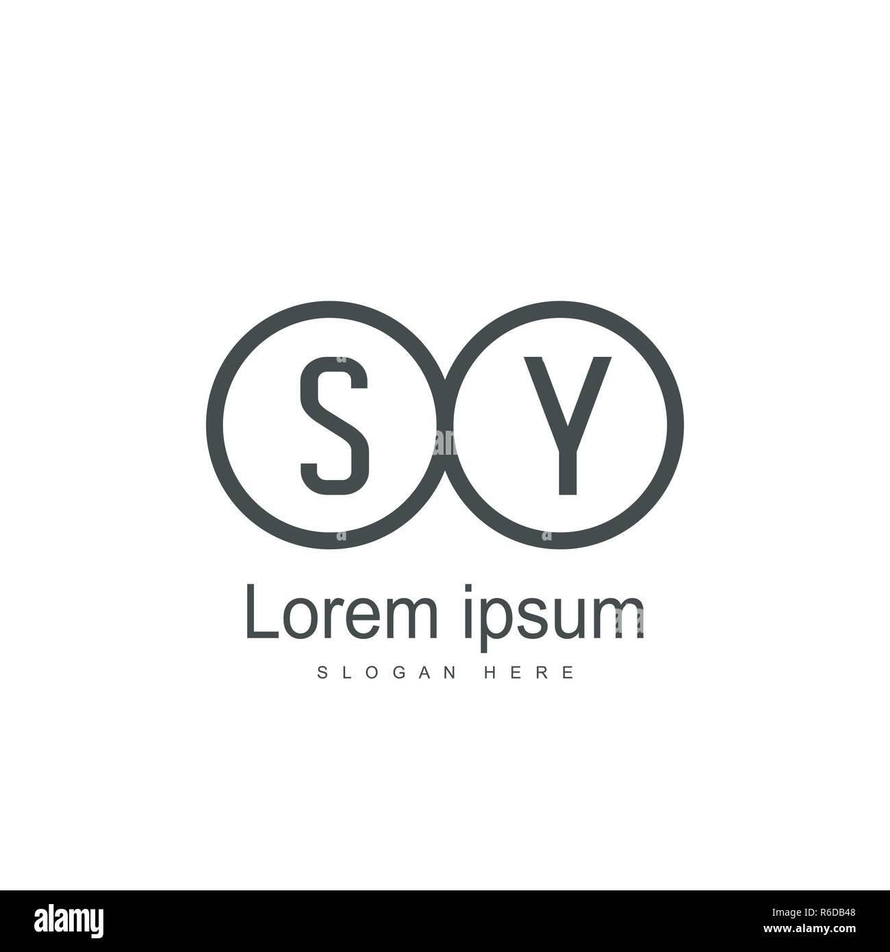 Initial letter SY Logo Template. Minimalist letter logo design Stock ...