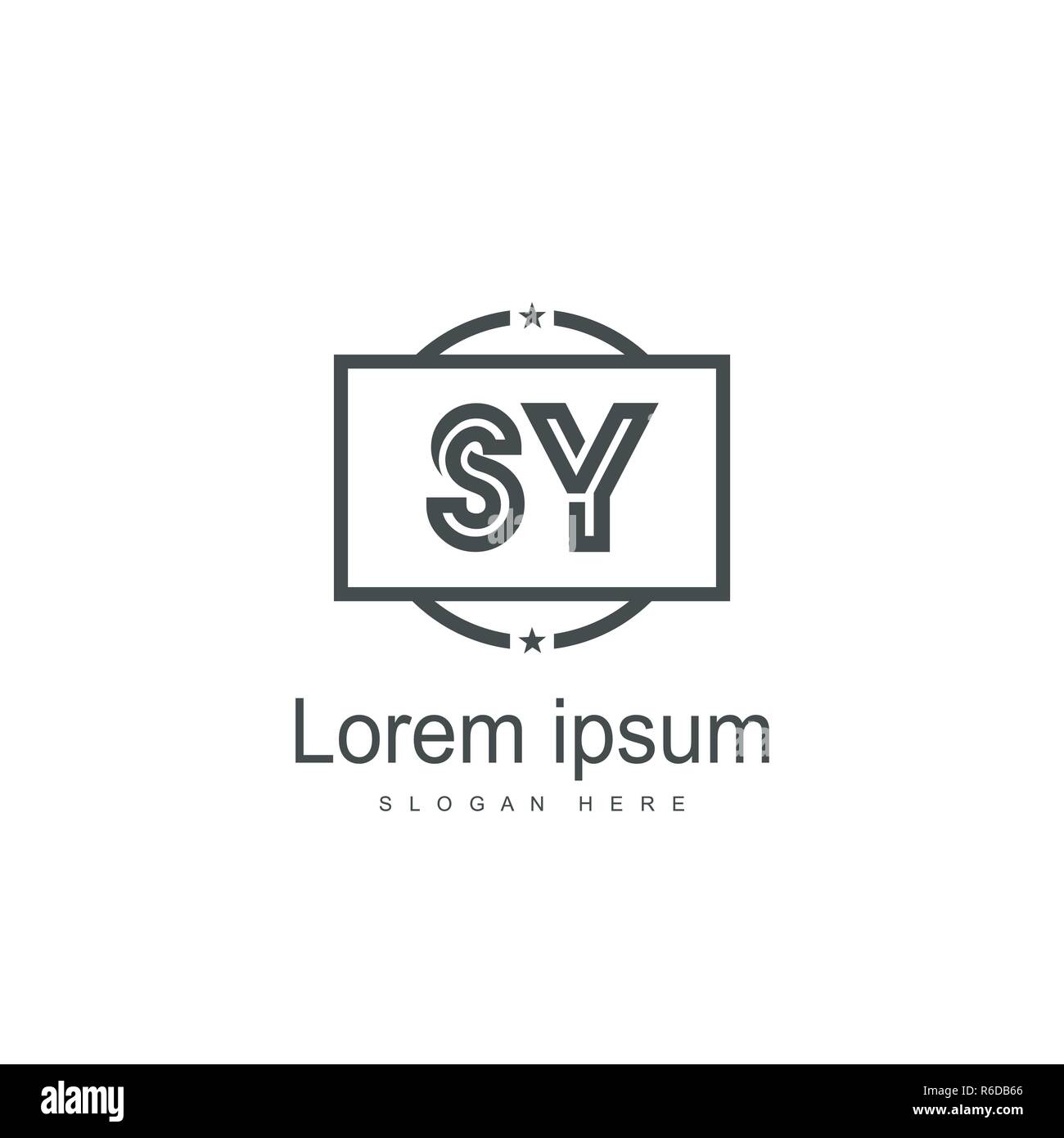 Initial letter SY Logo Template. Minimalist letter logo design Stock ...