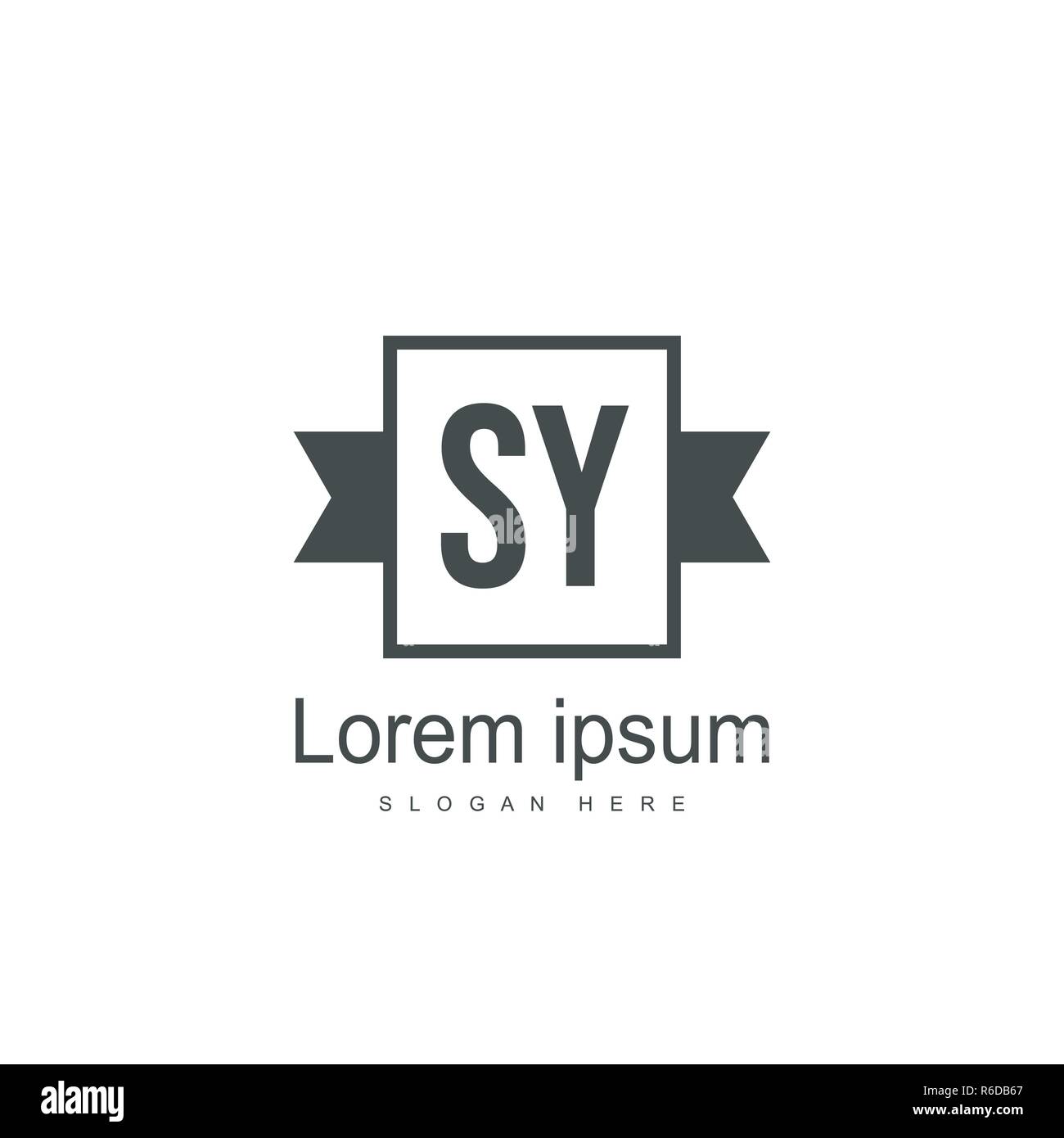 Initial letter SY Logo Template. Minimalist letter logo design Stock ...