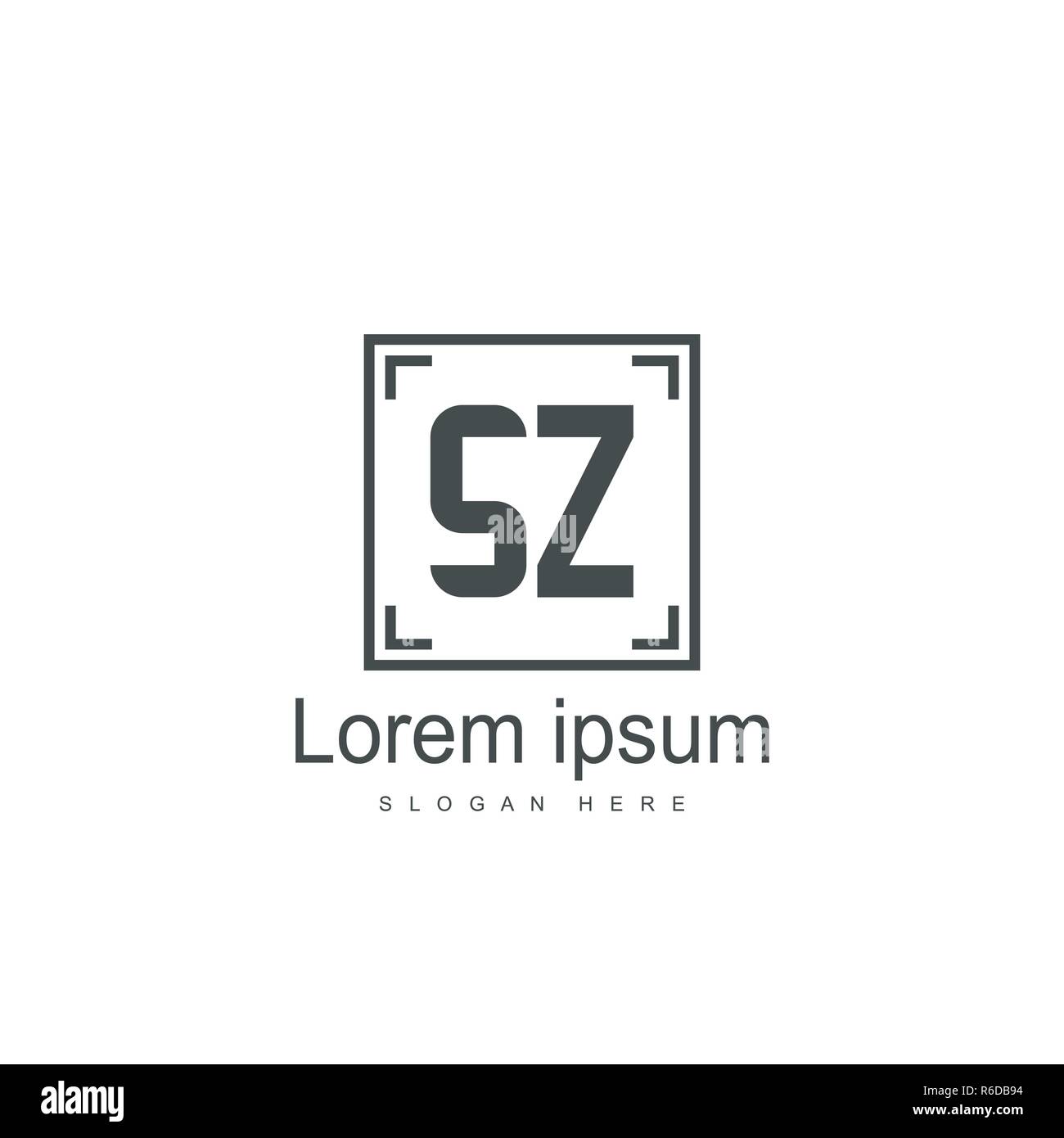 Initial letter SZ Logo Template. Minimalist letter logo design Stock Vector Image & Art - Alamy
