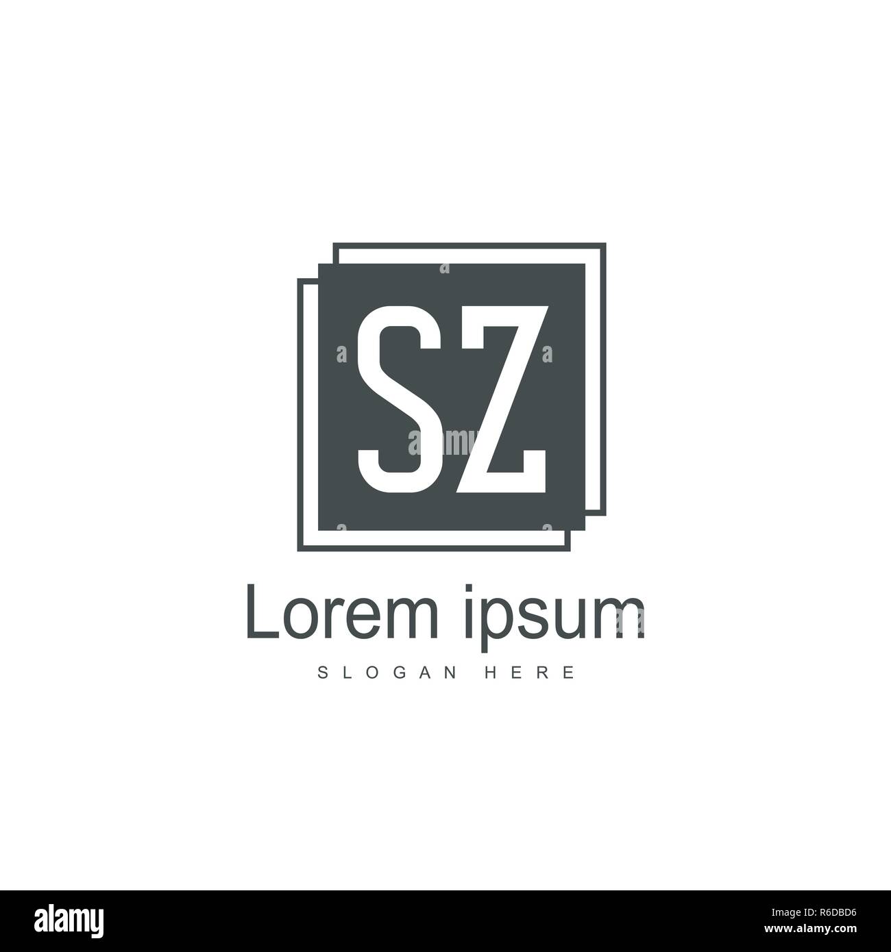 Initial letter SZ Logo Template. Minimalist letter logo design Stock ...