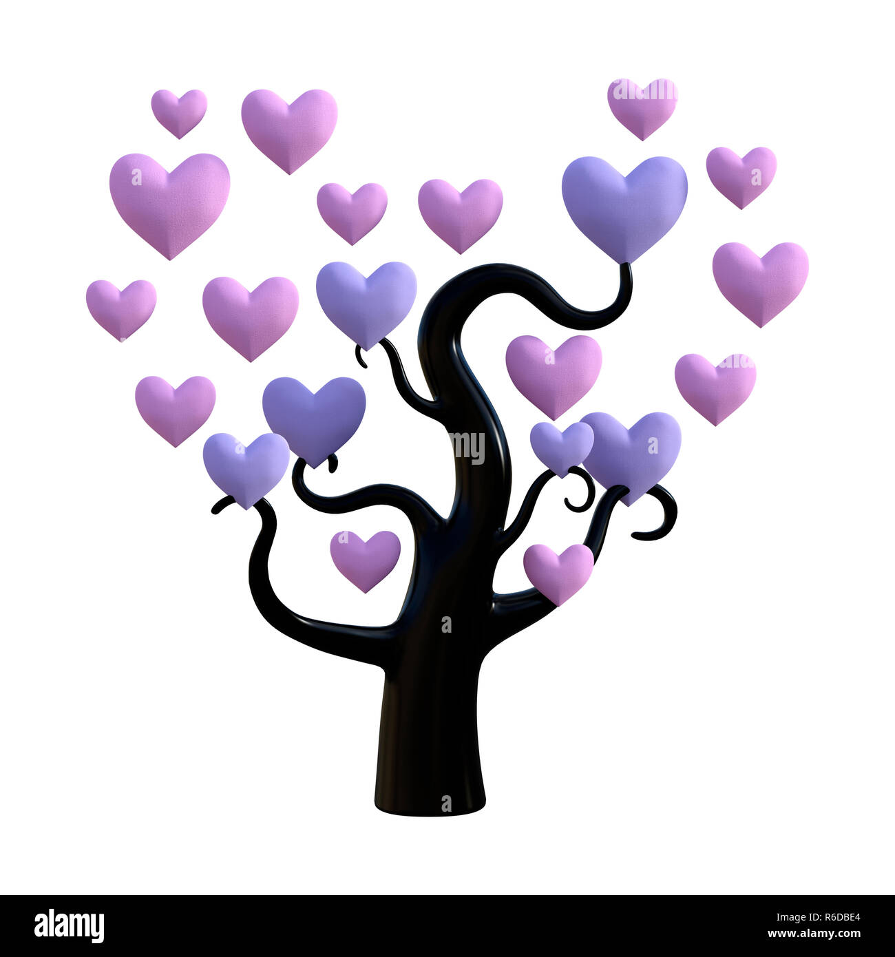 3D Rendering Heart Tree on White Stock Photo - Alamy