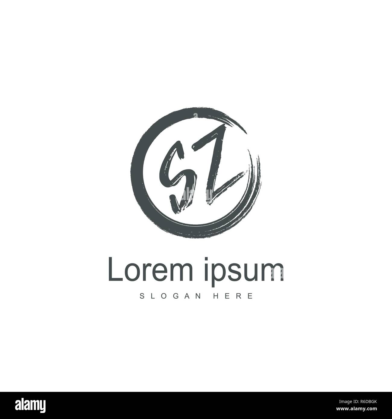 Initial letter SZ Logo Template. Minimalist letter logo design Stock ...