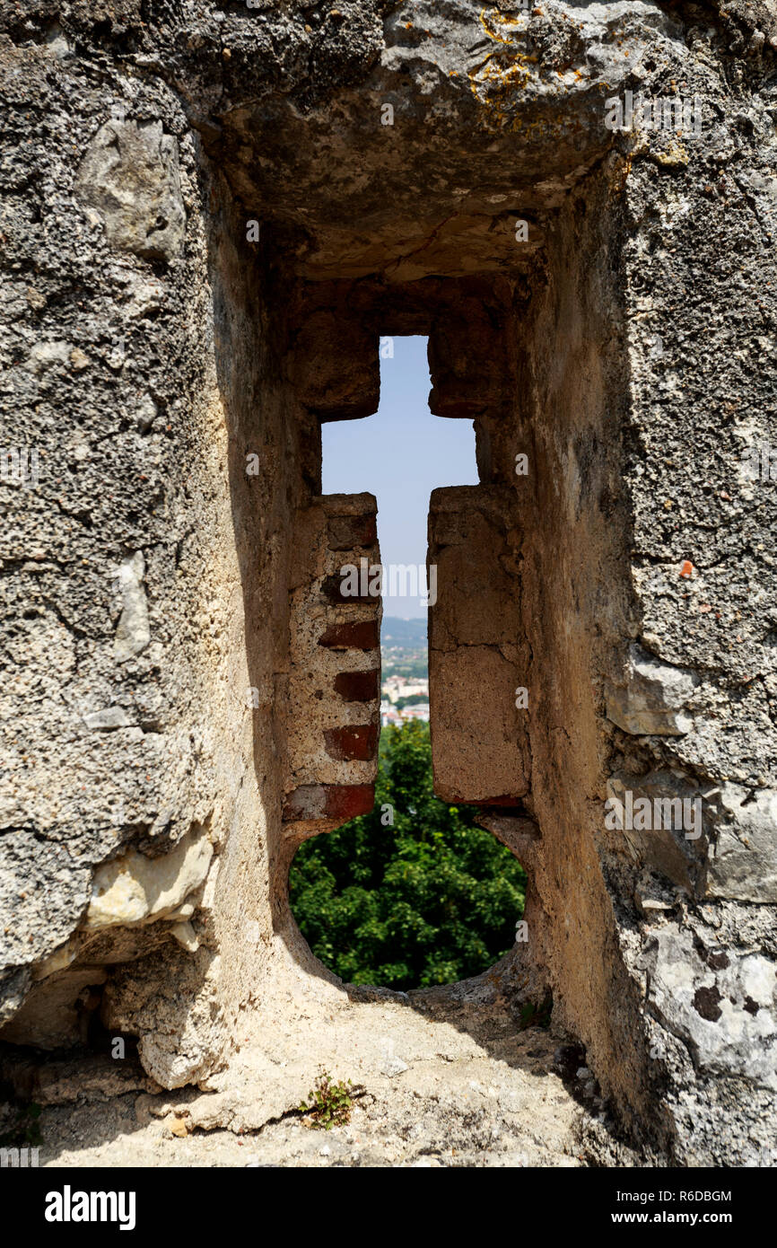 Fine example of an arrowslit with a horizontal slit creating a cross ...