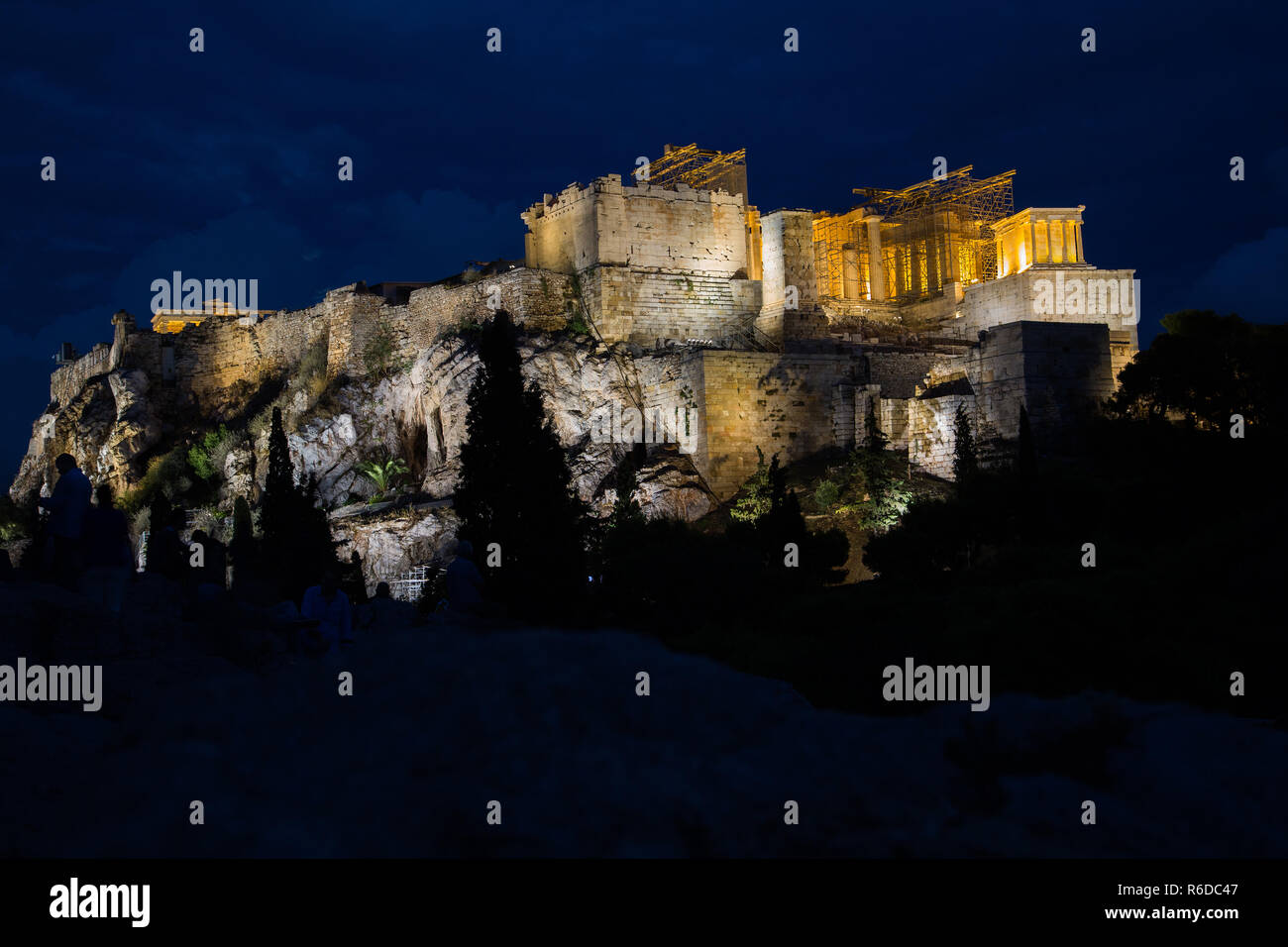 Acropolis by Night Stock Photo - Alamy