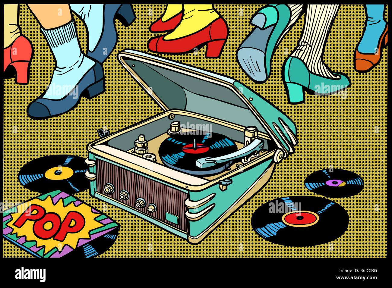 retro dancing gramophone Stock Photo - Alamy