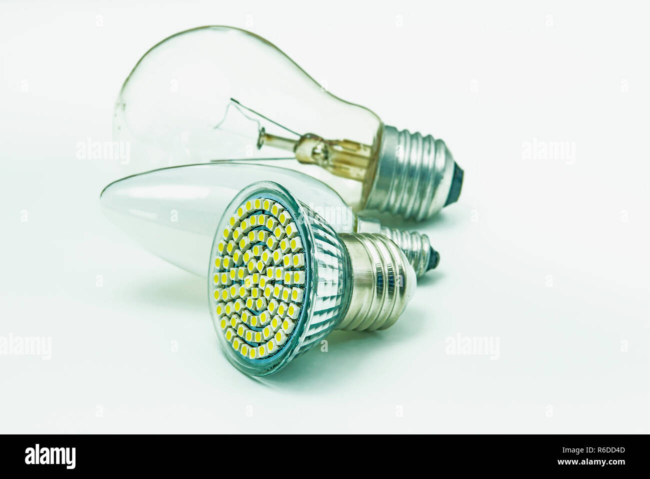 Light Bulbs, Old And Modern Led Stock Photo - Alamy